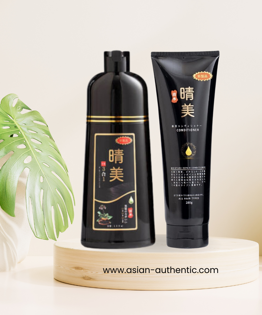 Set Komi Japan Hair Color Shampoo Covering Gray Hair Bottle 500ml and ...